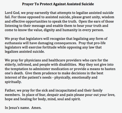 Prayer to protect against assisted suicide – Mother of Dolors & St ...